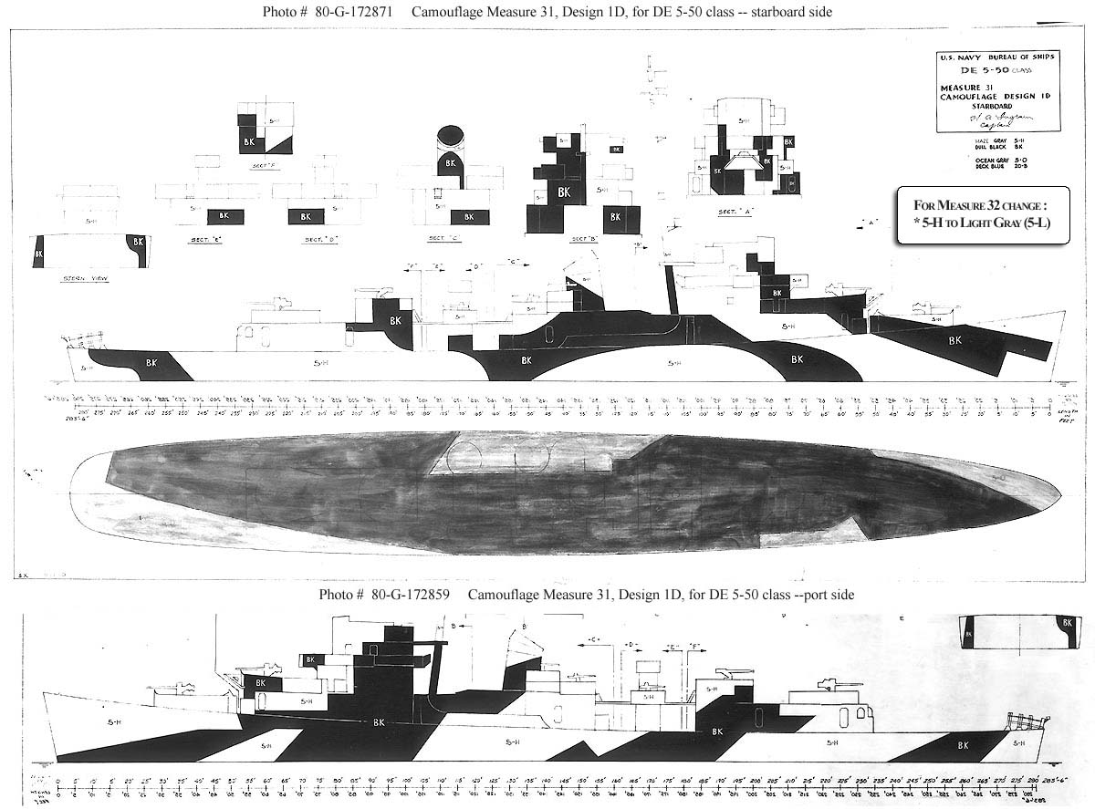 Shipcamouflage.com - USN WWII Evarts Class DE Camouflage