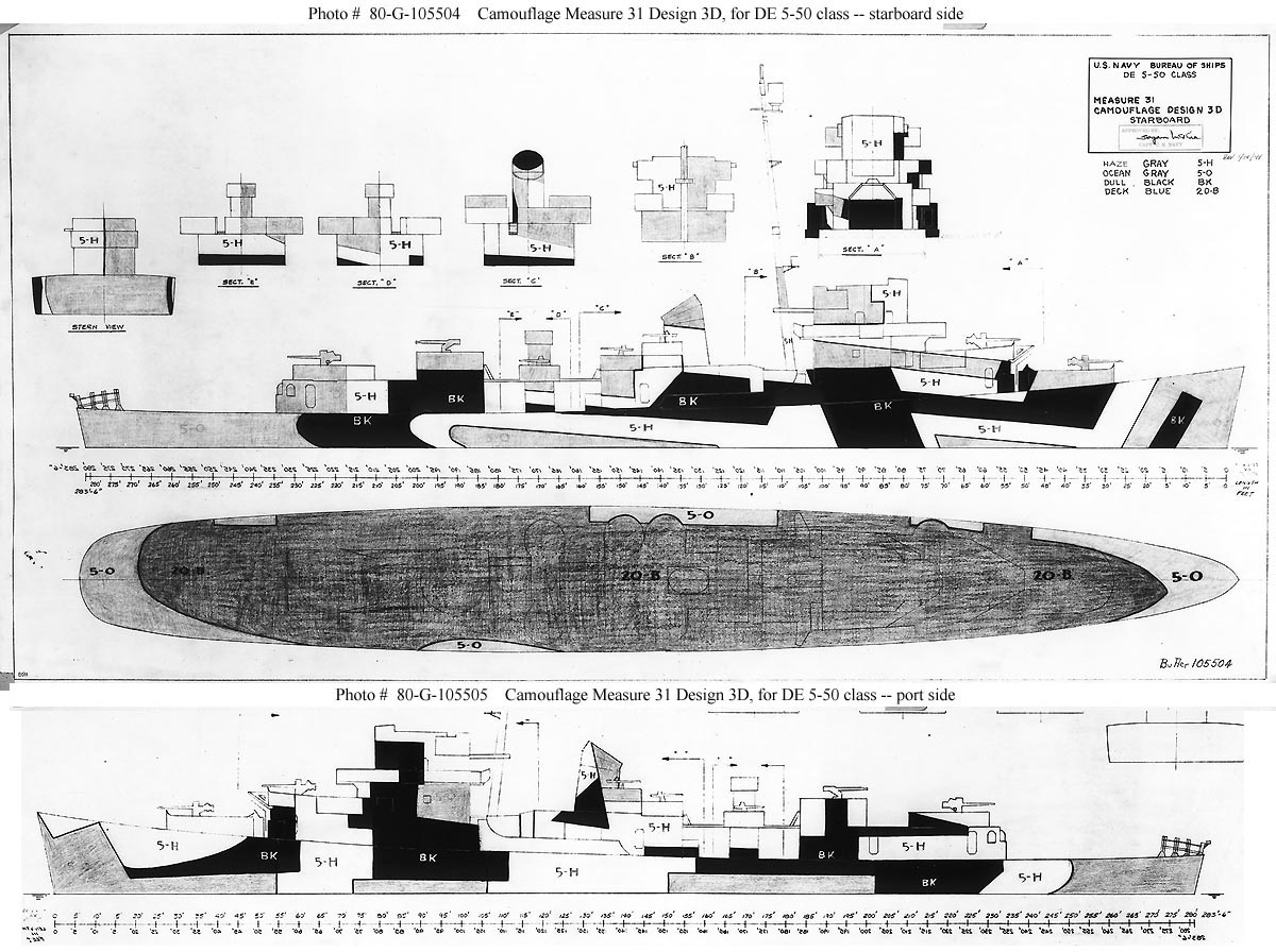 Shipcamouflage.com - USN WWII Evarts Class DE Camouflage