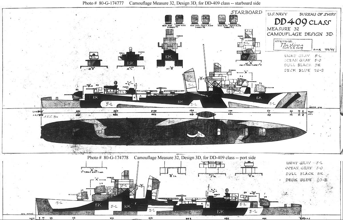 Shipcamouflage.com - USN WWII Benham Class DD Camouflage